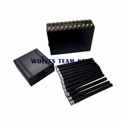 China Handheld 16 Antennas Phone Signal Jammer GSM 3G 4G 5G WiFi Bluetooth VHF UHF RF Cellular for sale