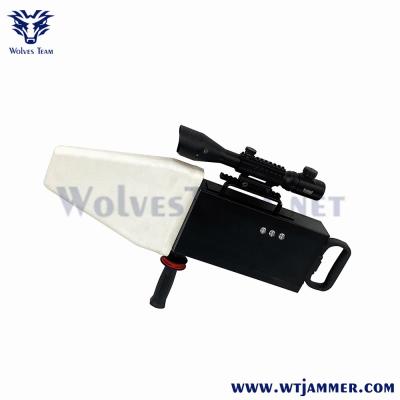 China 120w Drone Signal Jammers Handheld Gun Style 2500 Meters Built In Antenna for sale