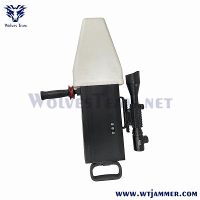 China 120w Drone Signal Jammers Handheld Gun Style 2500 Meters Built In Antenna for sale