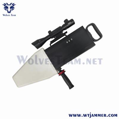 China 120w Drone Signal Jammers Handheld Gun Style 2500 Meters Built In Antenna for sale