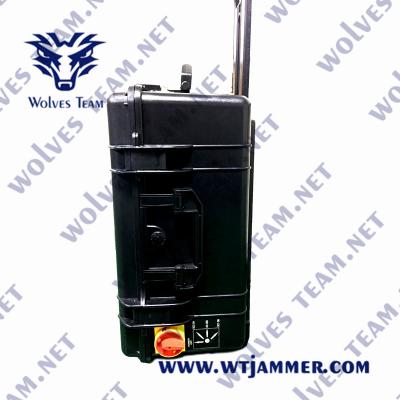 China Portable Powerful Outdoor Waterproof 5G UHF VHF RF315/433/868/319MHz Signal Jammer Range up to1000 meters for sale