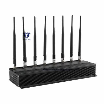 China 80W  8 channels Cell Phone Signal Jammer GSM 3G 4G 5G WIFI Jammer Jamming Range 100 Meters for sale