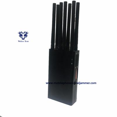 China Portable Handheld 3G 4G 5G Mobile phone Jammer GPSL1/L2/L5 WIFI Jammer AC adapte for sale