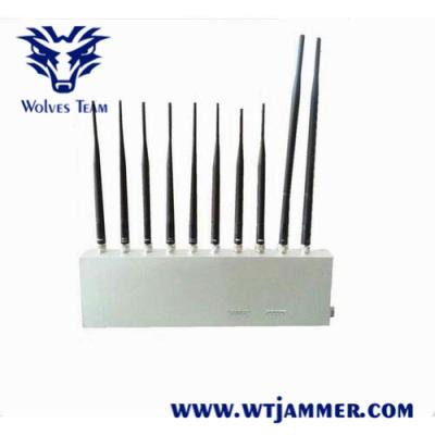 China 10 Bands 16 Watts 3G 4G GPS WiFi LoJack VHF UHF Signal Jammer for sale
