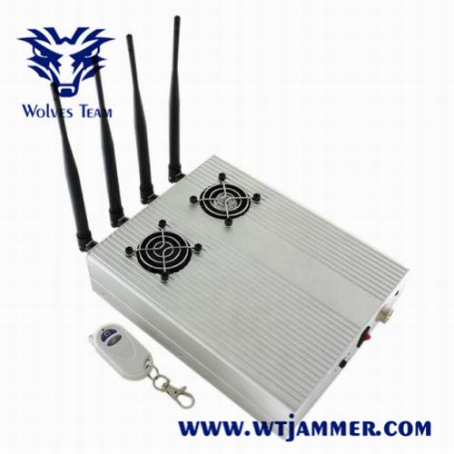 Quality Desktop DCS PCS 3G 25 Meters 4W Remote Control Jammer for sale
