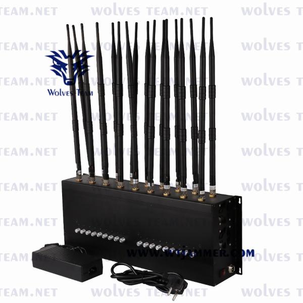 Quality 48W GSM CDMA VHF UHF Signal Jammer Desktop 18 Antennas  GPS Lojack for sale