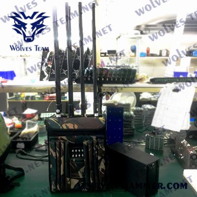 China 6 Bands 150 Meters 80w Mobile Signal Jammer Device Blocking 2G 3G 4G 5G for sale