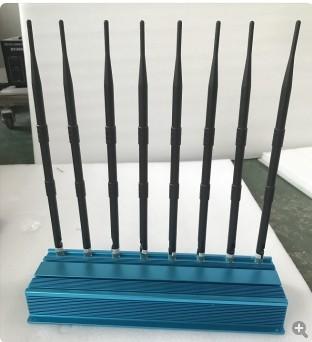 Quality Indoor GSM 3G 4G 5G Cell phone Signal Jammer with Powerful External Omni-directional antennas DC12V car charger for sale