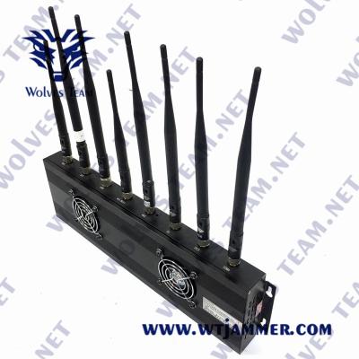 China 3G 4G 5G GSM Lojack Mobile Phone Blocker AC100V 35W GPS VHF UHF Jammer for sale