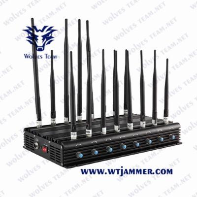 China 3G 4G 5G GSM Lojack Cell Phone Jammer AC100-240V 35W Remote Control for sale