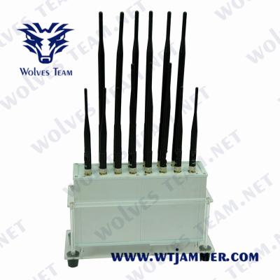 China 400-500MHz Mobile Phone Jammer 16 Antennas WIFI UHF VHF GSM CDMA for sale