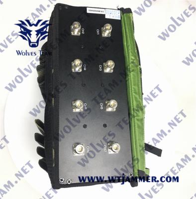 China 80 Watt Cell Phone Backpack Jammer GSM Lojack WIFI GPS 3G 4G 5G 150m for sale