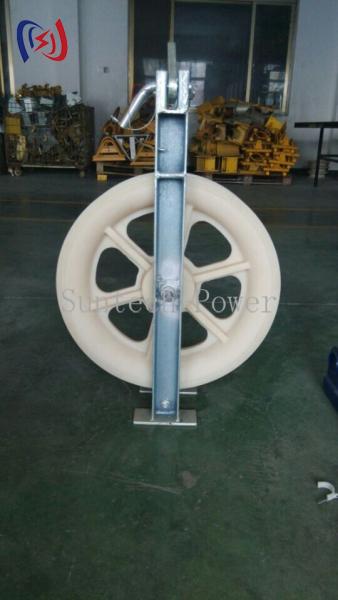 Quality 508mm Large Diameter Rope Pulley Single Nylon Sheaves Galvanized Conductor for sale