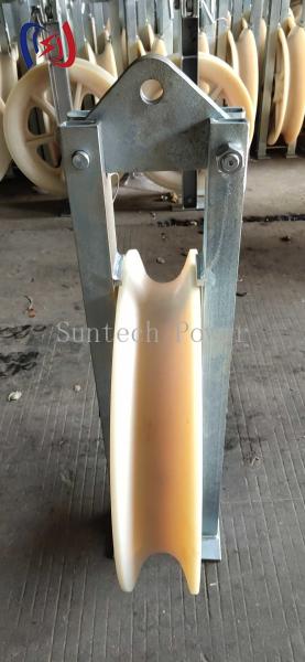 Quality 508mm Large Diameter Rope Pulley Single Nylon Sheaves Galvanized Conductor for sale