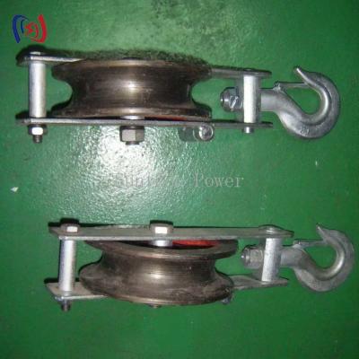 China Cable Ground Stringing Roller Pulley Sheave Conductor Block For Power Transmission Wire for sale