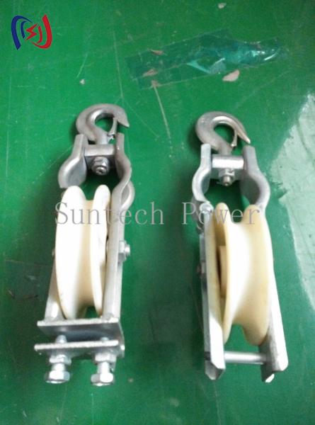 Quality Sitting Hanging Type Universal Conductor Stringing Blocks Single Nylon Sheave for sale