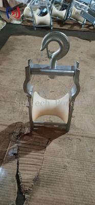 China Aerial Cable 120 X 130mm  Conductor Stringing Blocks Stringing Roller Block For Overhead Line for sale