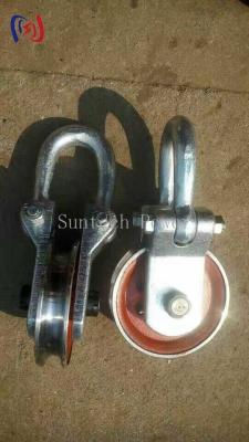 China Round Cable Chain Hoisting Hooks Lifting Point Balance Block And Tackle Rope Hoist for sale