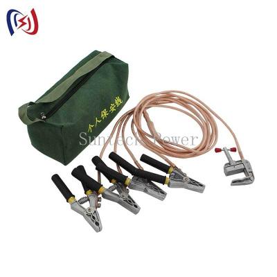 China Tragbares Sicherheitserdungskabel 16-25mm2 Dreiphasig 4+1 Klemme zu verkaufen