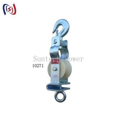 China Durable One Year Lifetime Conductor Stringing Block with 100mm-280mm Roller Dia and 500mm X 500mm X 500mm Dimensions for sale