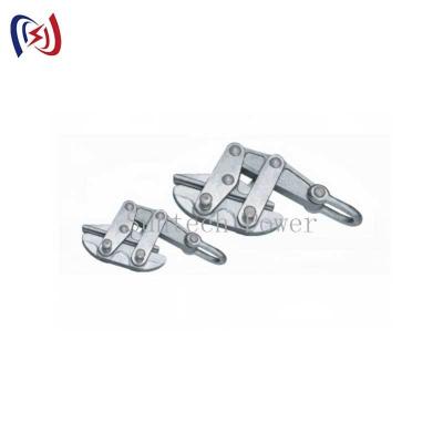 China 50KN Rated Load Anti-Twist Steel Rope Gripper with Non-Slip Jaw Design for Flat Braided Wire for sale