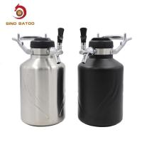 China 64oz Nitro Cold Brew Coffee Maker Matte Black Vacuum Growler with Pressurization Cap for sale