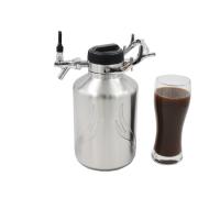 China 64oz Nitro Cold Brew Coffee Maker Matte Black Vacuum Growler with Pressurization Cap for sale