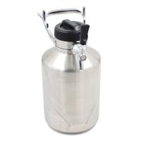 China 64oz Nitro Cold Brew Coffee Maker Matte Black Vacuum Growler with Pressurization Cap for sale