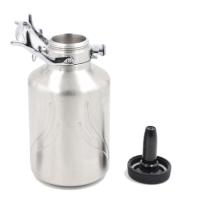 China 64oz Nitro Cold Brew Coffee Maker Matte Black Vacuum Growler with Pressurization Cap for sale