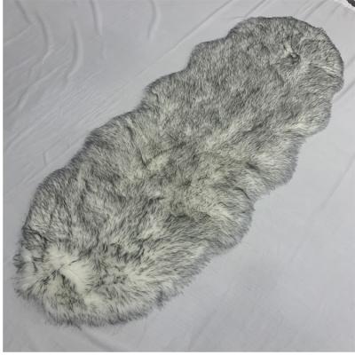 Cina Scacchiere di pelle di pecora nera e morbida Pad di pelliccia finta per la decorazione domestica in vendita