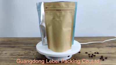 China 250g Zip Lock Stand Up Roasted Coffee Beans Packaging Bag With Valve for sale