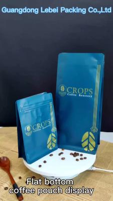 China Customized Print Logo Flat Bottom Pouch With Valve One Side Zipper Coffee Bag for sale