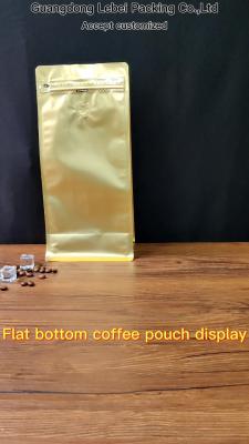 China Reusable plastic one side zipper packaging custom printing coffee bean package matte stand up pouch with valve flat bottom for sale