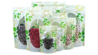 China Green Leaf Peanut Nuts Tea Grain Ziplock Bags Recyclable Food Packaging Bag Custom Zipper Stand Up Pouch for sale