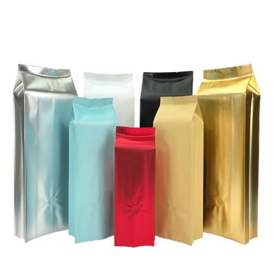 China Wholesale Coffee Packaging Matt Colored Heat Sealing Back Side Seal Pouch Aluminum Foil With Valve For Nut Tea Kraft Paper Bag for sale