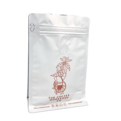China Coffee Pouch Aluminum Foil Flat Bottom  And Easy Tear Zipper Coffee Pouch With Valve for sale