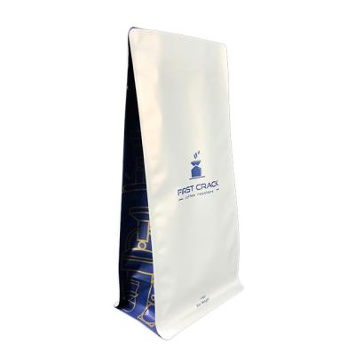 China Customized Print Flat Bottom Pouch  Aluminum Foil Zip Lock 250G Coffee Bags with Valve for sale