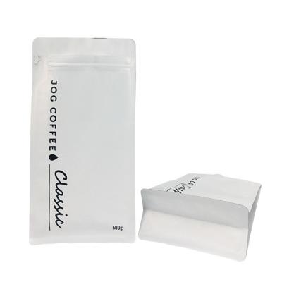 China Customized Print Flat Bottom Pouch Coffee Bean With Valve Coffee Pouch One Side Zipper Bag for sale