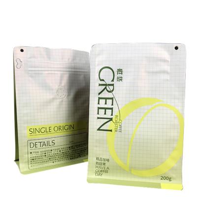 China High Quality Custom Logo Printing Coffee Bags With Valve Coffee Bean Food Packaging Bags With Zipper Flat Bottom Pouch for sale