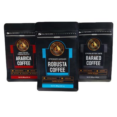 China Customized Print Logo Flat Bottom Pouch  Coffee Bag With  Valve One Side Zipper Bag for sale