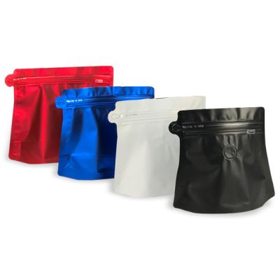 China Optional In Stock 250g 500g Shaped Stand Up Pouch With Valve Ziplock Reusable Aluminum Foil Coffee Tea Bag for sale