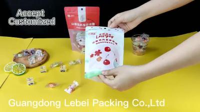 China Custom Print Logo Food Stand Up Pouch Packing Bag With Window Zip Lock Bags For Sugar Snack for sale