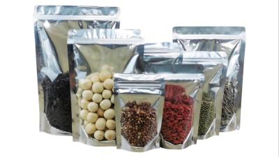 China Wholesale Optional One Side Clear Aluminum Foil Stand Up Pouches With Ziplock Plastic Bag Food Packaging for sale