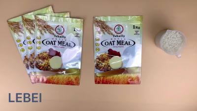 China Resealable Mylar Bag Food Grade Stand Up Pouch With Zip  For Oat Powder Food  Packaging Bags for sale
