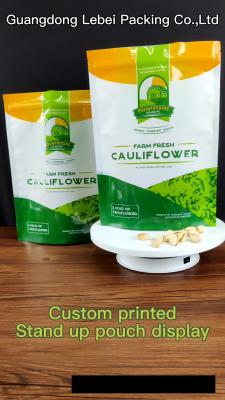 China Customize Print Stand Up Pouches With Zipper Top For Cauliflower Powder Packaging Zipper Bag for sale
