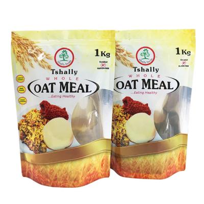 China Customize Print High Quality Stand Up Pouch With Zip  For Oat Powder Pouch Packaging Bags for sale