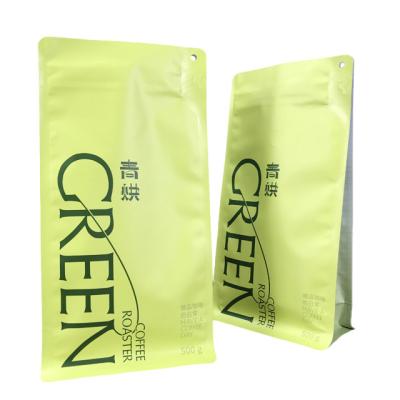 China Wholesale High Quality Reusable Flat Bottom Pouch With Valve Aluminum Foil 500g For Coffee Beans  Tea Packaging Bag for sale