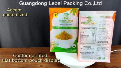 China Low MOQ Custom cute packaging Printed Flat Square Bottom Pouch With Window Ziplock For Grains Moisture Proof Plastic Pouch for sale