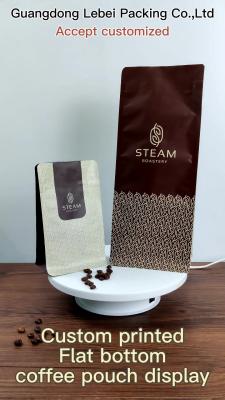 China Superior Quality Custom Print Aluminum Foil Flat Bottom Pouch Ziplock Bag With Valve Plastic Bag Coffee Packaging for sale