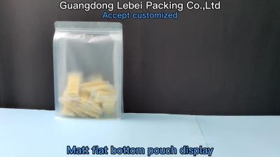 China Factory Supply  Matt Flat Bottom Pouch With  Zipper For Food Snack Candy Cookie Packaging Bag for sale